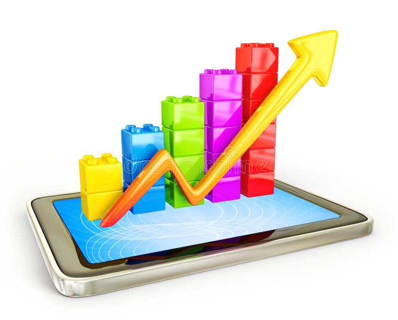 Vector Smartphone Device with Applications Icons and Infographic ...