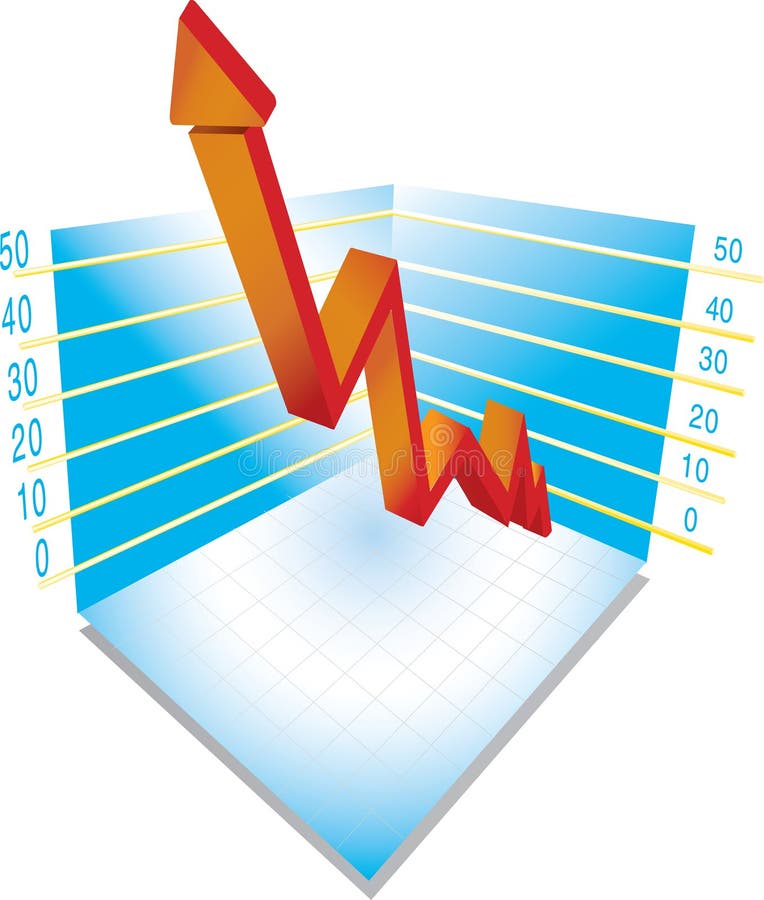Arrow graph going up stock illustration. Illustration of investment ...
