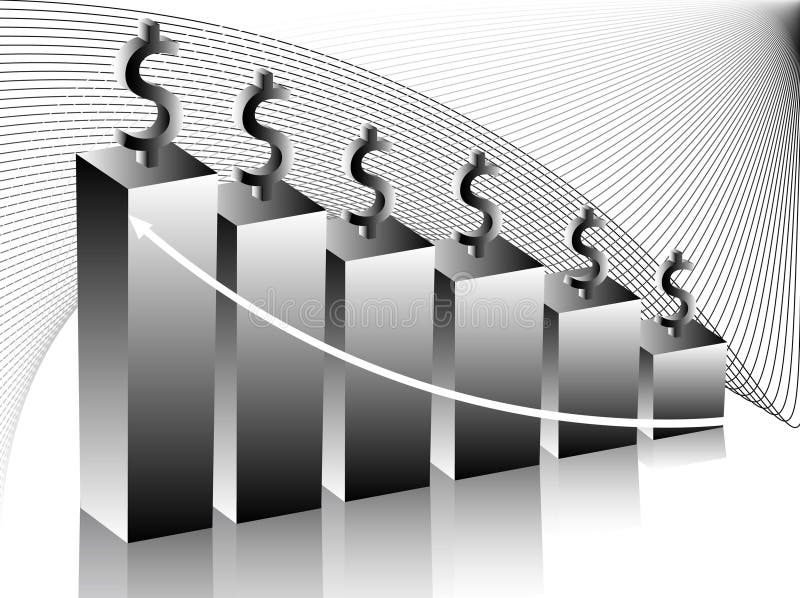 Graph, abstract and dollar stock vector. Illustration of symbol - 5195049