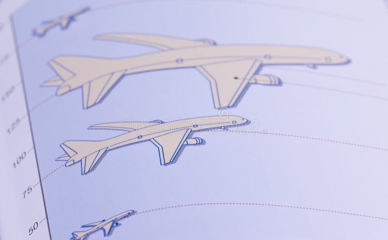 Graph with Airplane Drawings Stock Image - Image of applied ...