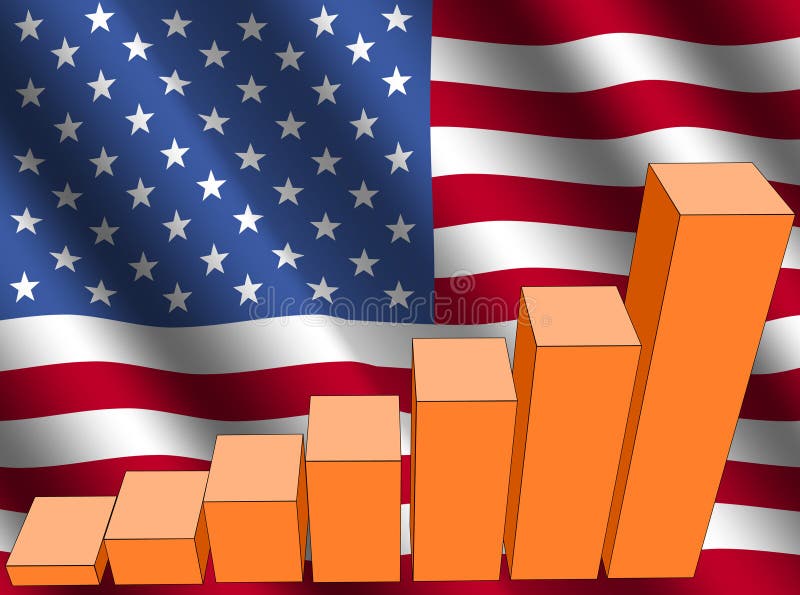 Graph and American flag stock illustration. Illustration of graph - 6565635