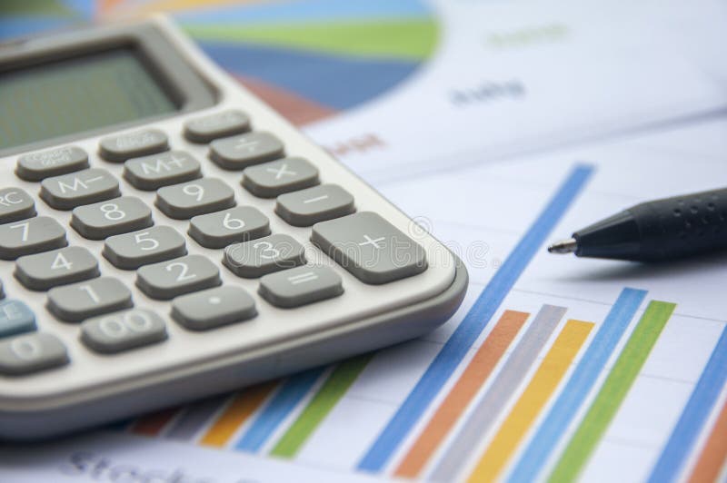 Graph Analysis with Calculator. Financial Analysis Concept Stock Photo ...