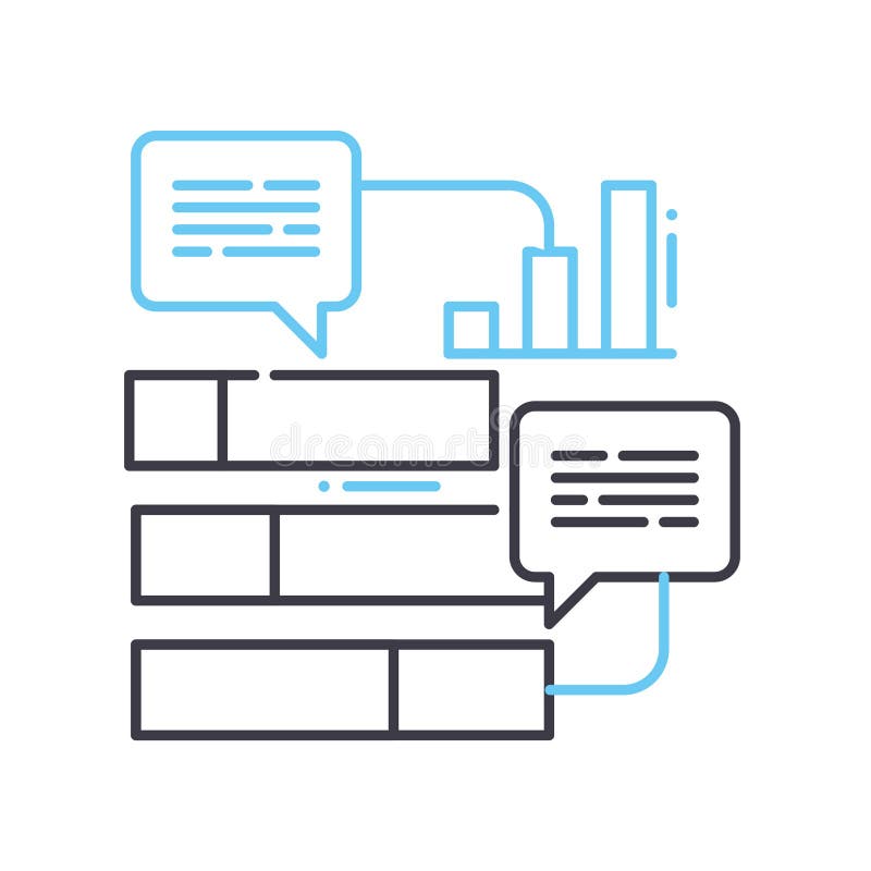Graph Analysis Line Icon Outline Symbol Vector Illustration Concept