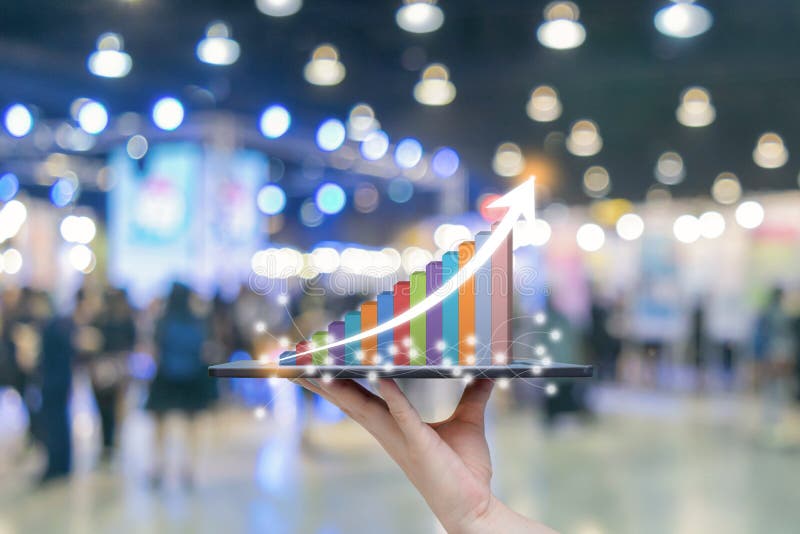 Graph Analysis Technology of Sales and High Stock Image - Image of high ...