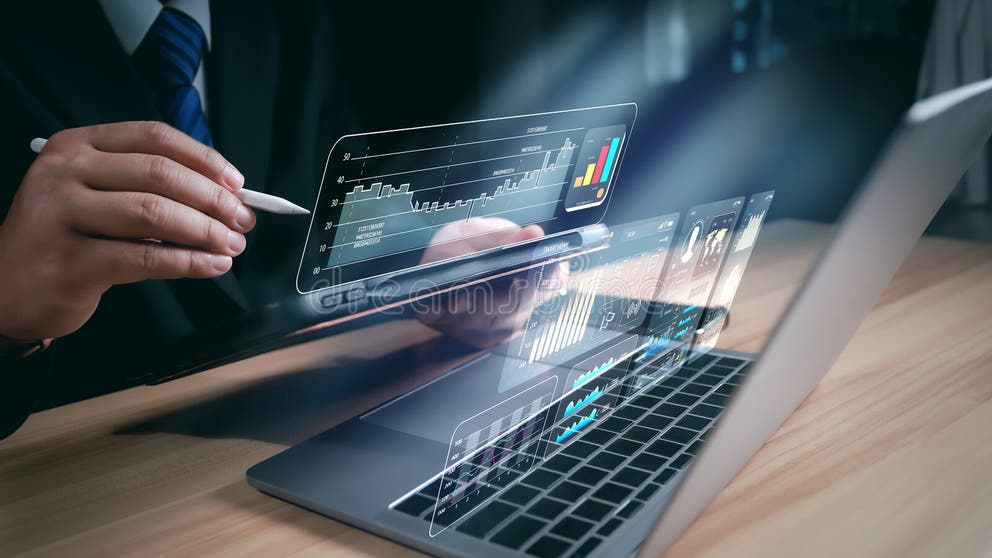 2025, Graph Analyst Working with Business, Concept Digital ...