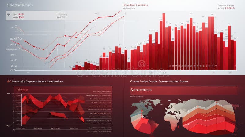 Graph annual report red stock illustration. Illustration of ...
