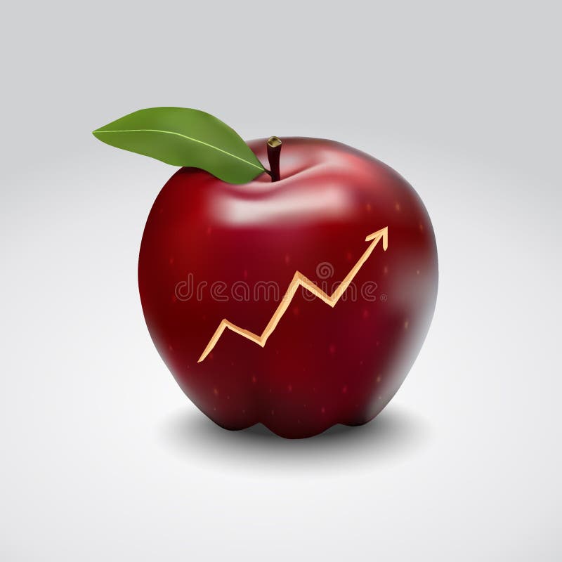 Graph on apple skin stock vector. Illustration of progress - 66441810