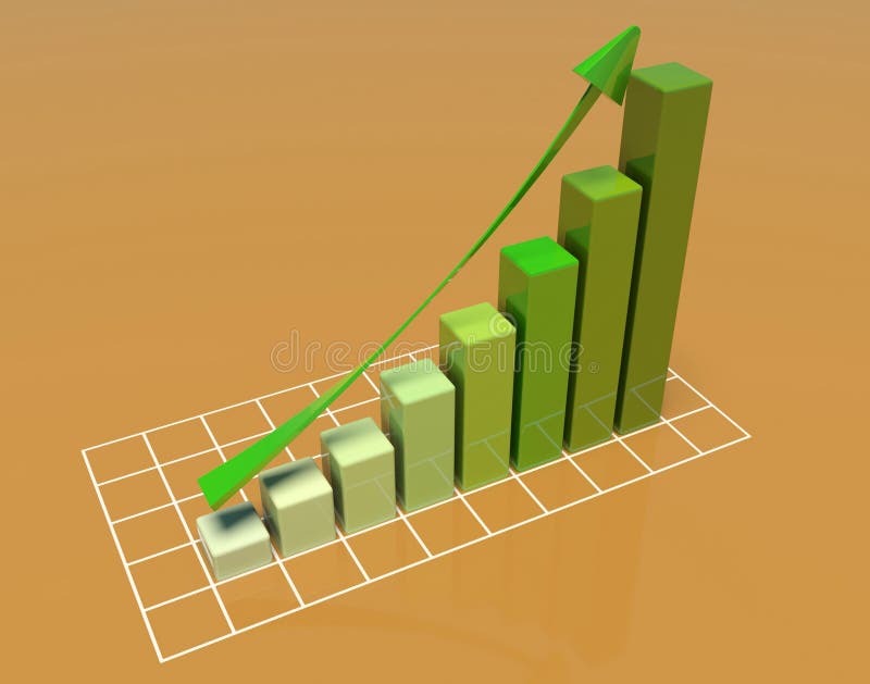 Graph and arrow stock illustration. Illustration of horizontal - 17385717