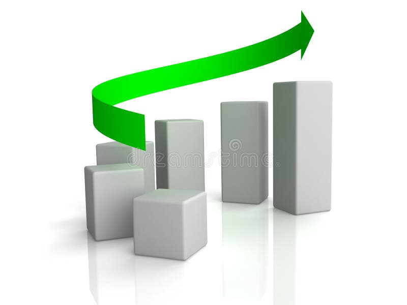 Graph with arrow stock illustration. Illustration of data - 5053827