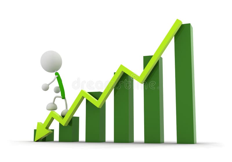 Graph and arrow down stock illustration. Illustration of arrow - 171381947
