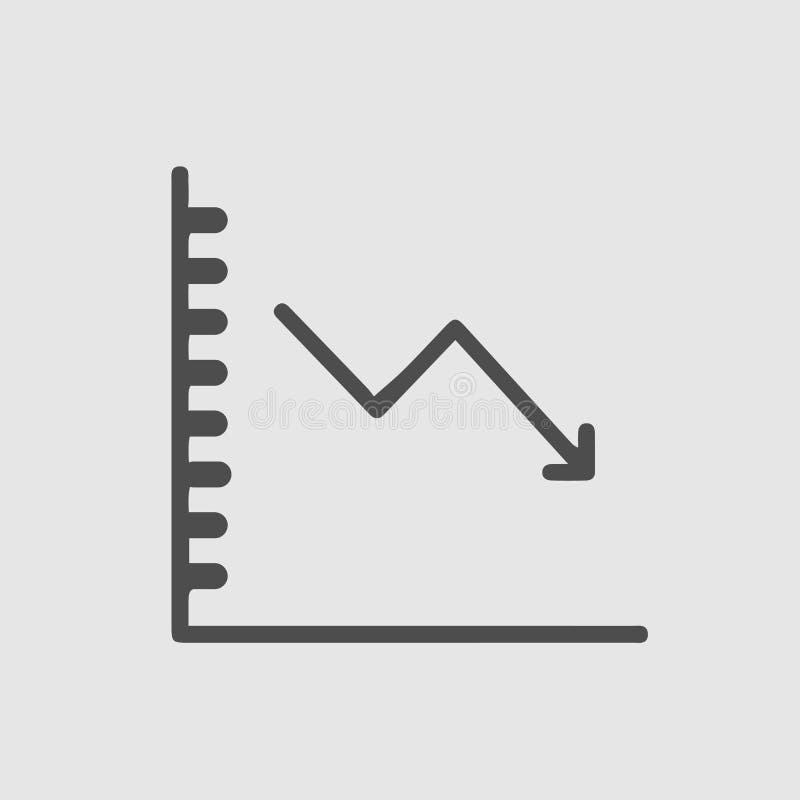 Graph Arrow Down Icon. Chart Stock Vector - Illustration of currency ...