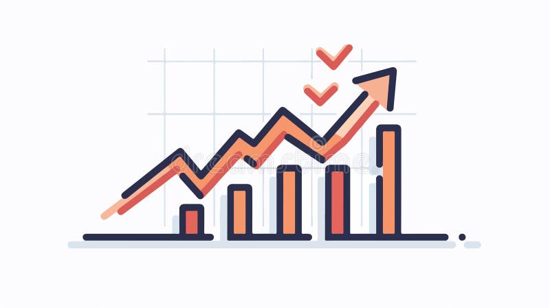Professional Graph with Downward Arrow Vector Illustration for Business ...