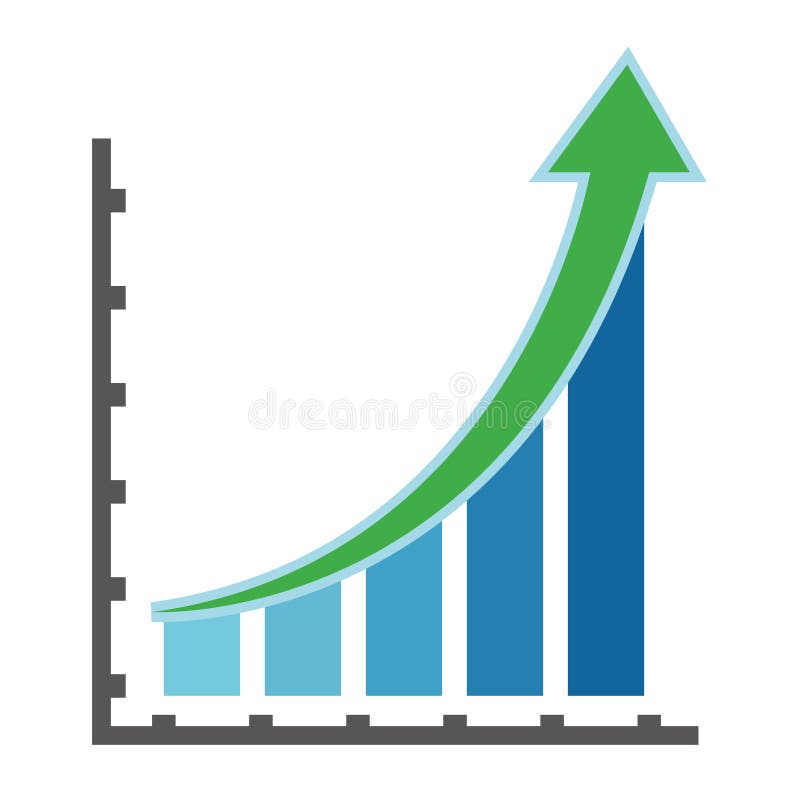 Graph with arrow icon stock illustration. Illustration of arrow - 74008393
