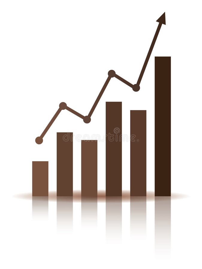 Graph with Arrow and Increase Report. Diagram with the Progress of Rise ...