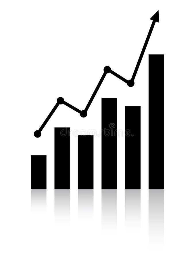 Graph with Arrow and Increase Report. Diagram with the Progress of Rise ...