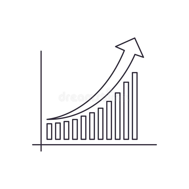 Graph with Arrow Isolated Icon Stock Vector - Illustration of profit ...