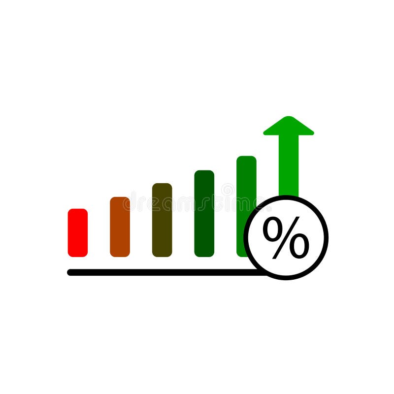Graph with Arrow and Percentage Stock Vector - Illustration of increase ...