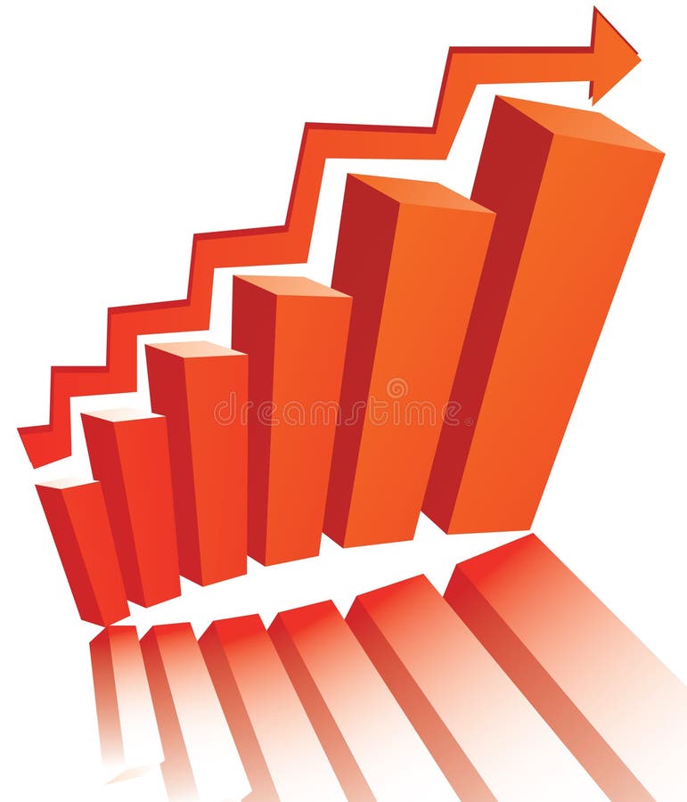 Graph with Arrow and Reflection Stock Vector - Illustration of data ...