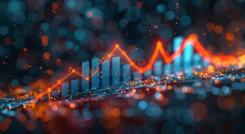 Graph with Arrows Background Stock Photo - Image of graph, strategy ...