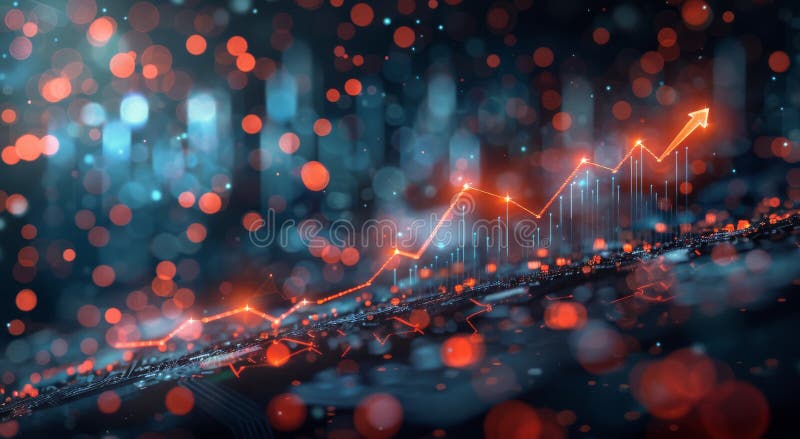 Graph with Arrows Background Stock Photo - Image of infographic, chart ...