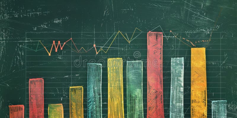 Graph Bar Chart Chalkboard stock image. Image of student - 375439189