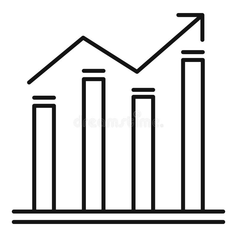 Graph Bars Icon, Outline Style Stock Vector - Illustration of outline ...