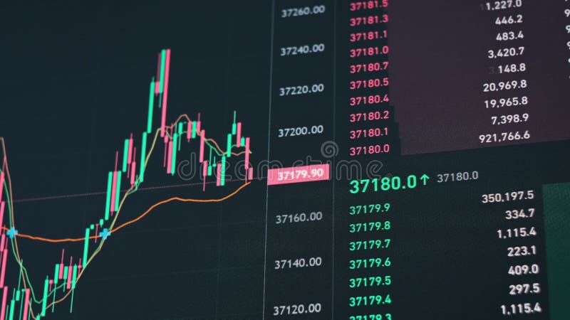 Graph of Bitcoin Trading on the Crypto Exchange with Price Evolution ...