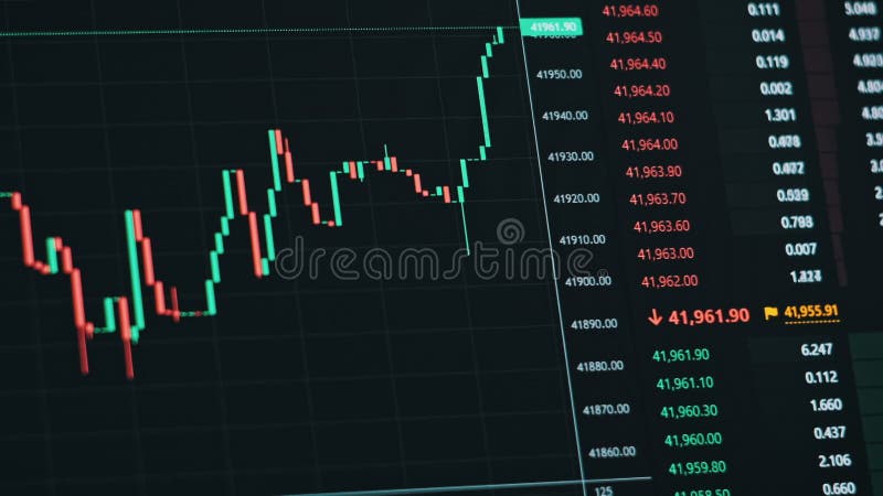 Graph of Bitcoin Trading on the Crypto Exchange with Price Evolution ...
