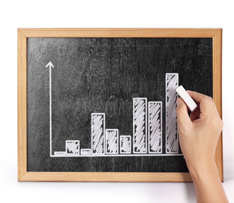 Business Graph on a Blackboard Stock Photo - Image of information ...