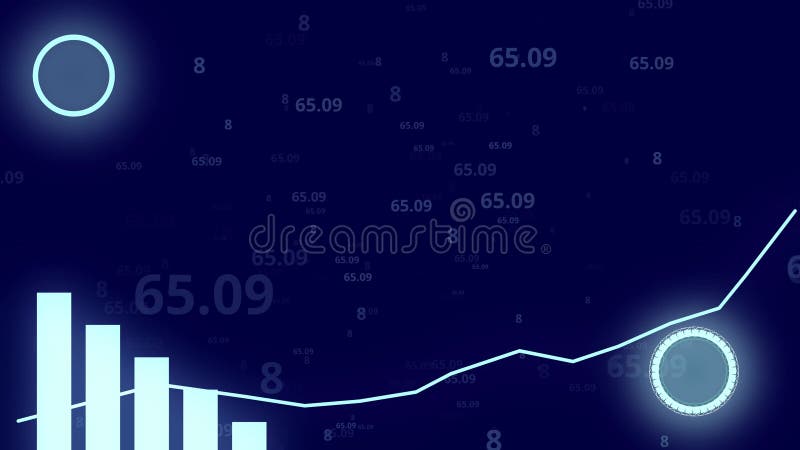 Graph on Blue Digital Background with Random Numbers Stock Footage ...