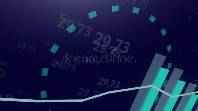 Graph on Blue Digital Background with Random Numbers Stock Video ...