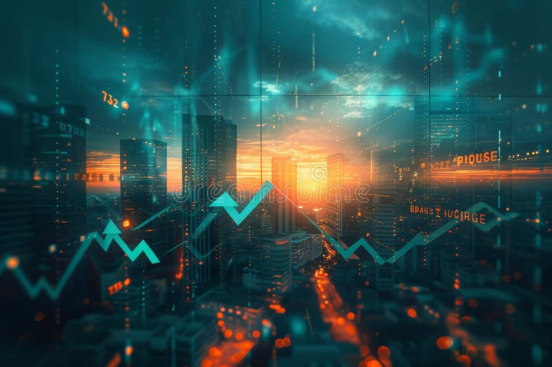A Graph with a Blue Line and Orange Lines that are Pointing Upwards ...