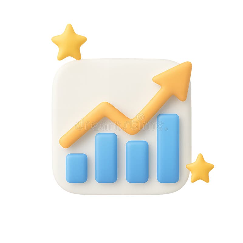 A Graph with a Blue and Yellow Line with a Star on Top Stock ...