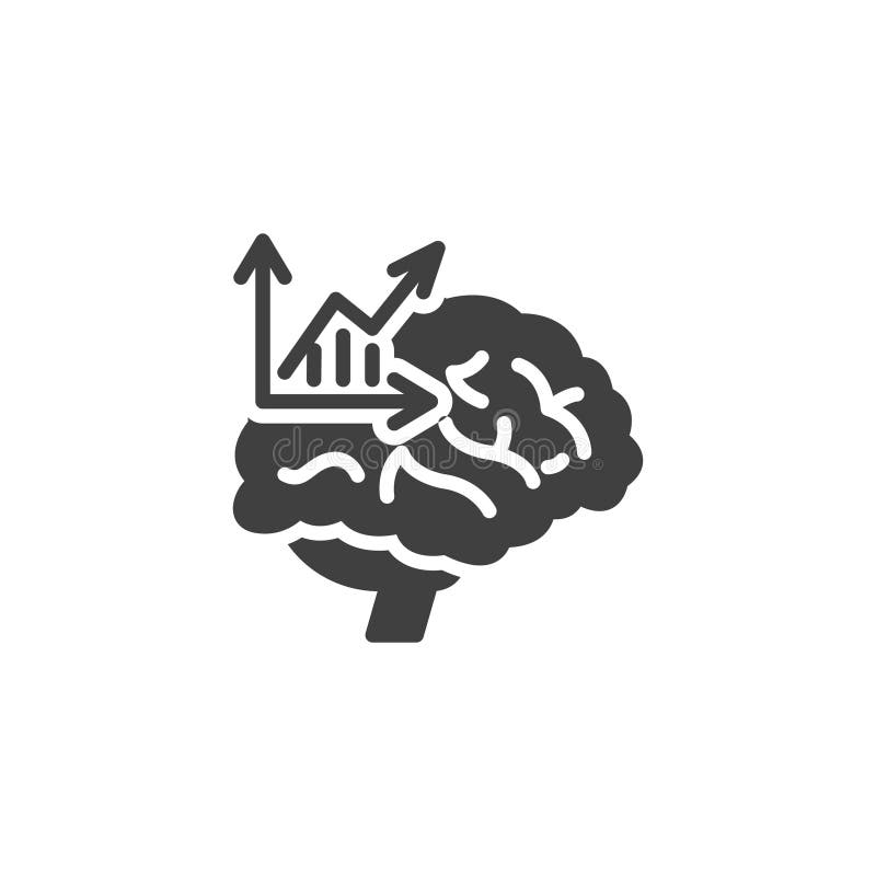 Graph and a Brain Vector Icon Stock Vector - Illustration of behavioral ...