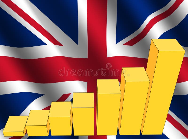 Graph and British flag stock illustration. Illustration of economy ...