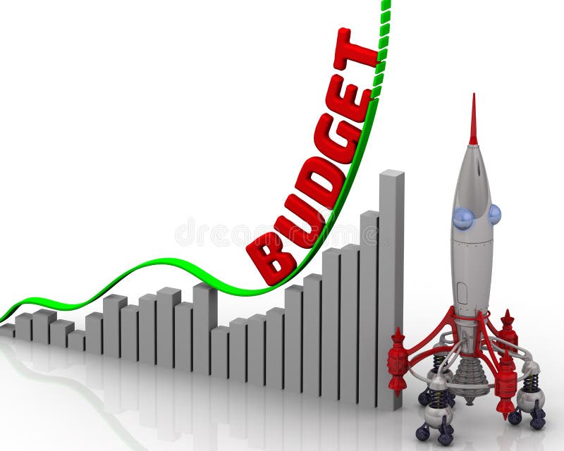 The graph of budget growth stock illustration. Illustration of cash ...