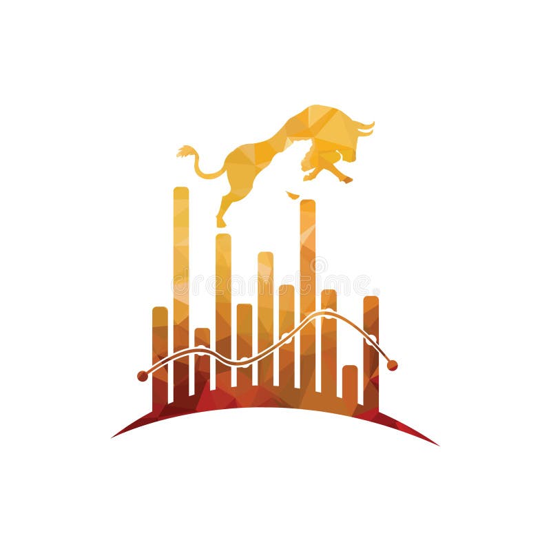 Graph Bull and Bear Vector Logo Design Template. Bull and Bear Graph ...