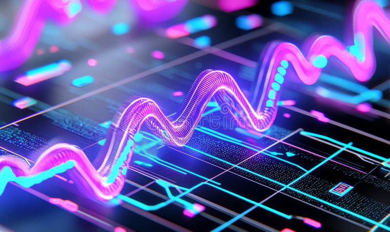 The Graph Changes Lines and the Bar Chart Shows Rising Lines Stock ...