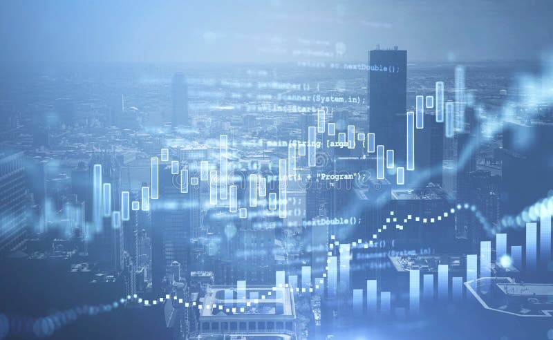 Graph Changes Lines and Financial Chart with Coding Script and ...