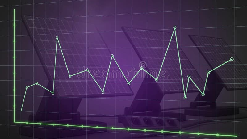 Graph Chart Animation Over Solar Panels in Background Stock Video ...