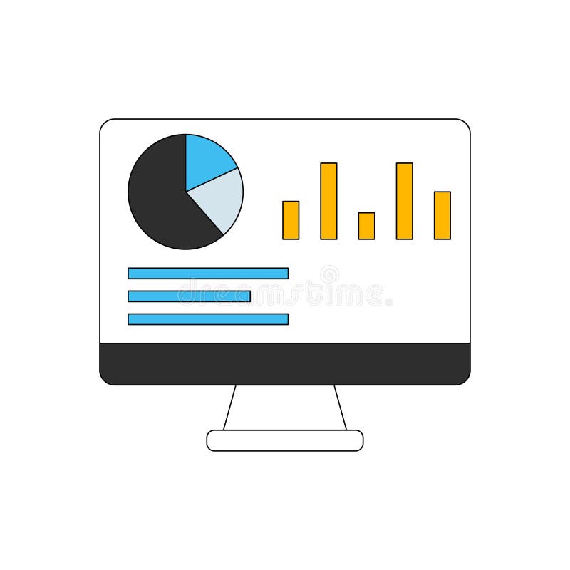 The Graph Chart is Appearing on the Monitor Screen Stock Vector ... The Graph Chart is Appearing on the Monitor Screen Stock Vector ...