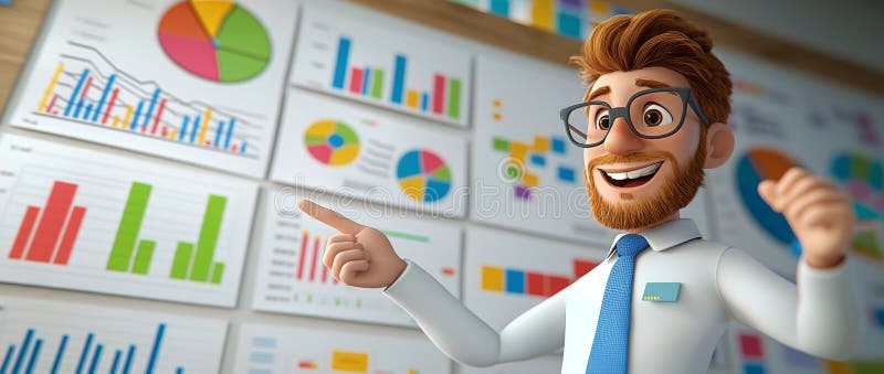 Graph and Chart with Arrow Graph in the Background, Illustration in a ...