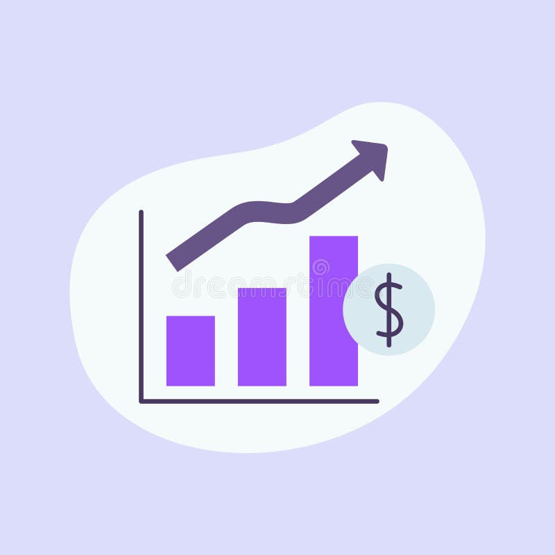 Graph Chart Bar Business Icon Single Isolated with Modern Purple Color ...