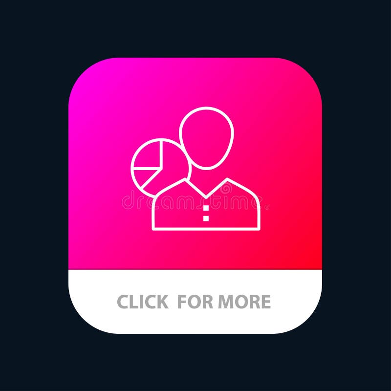 Graph, Chart, Data, Employee, Manager, Person, Statistics Mobile App Button. Android and IOS ...