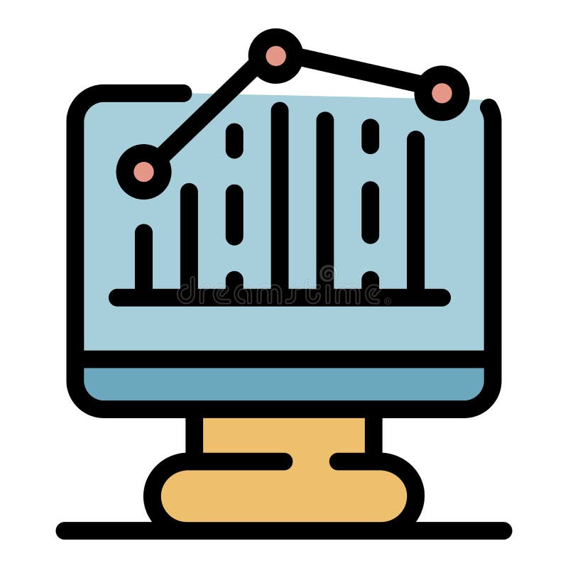 Graph Chart Design Icon Color Outline Vector Stock Vector ...