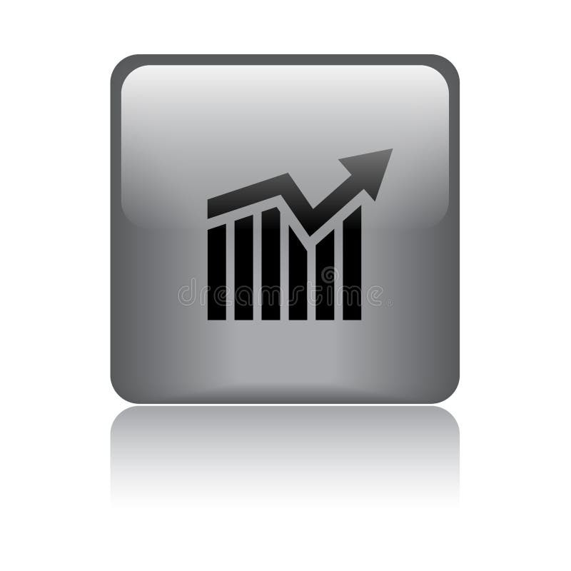 Graph Chart Growth Icon Button Stock Illustration - Illustration of ...