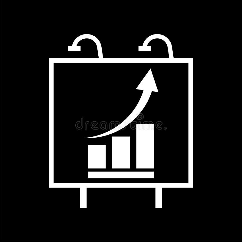Graph Chart Icon Isolated on Dark Background Stock Vector ...