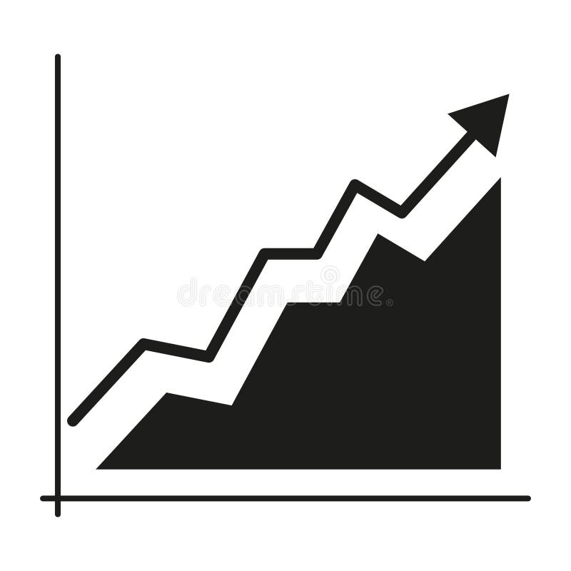 Graph Chart Icon. Upward Trend Symbol. Business Growth Vector. Arrow ...