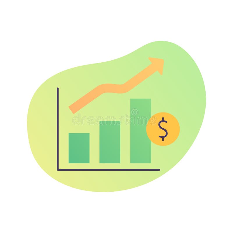 Graph Chart Increase Profit Icon with Modern Color Full and Fluid Shape ...