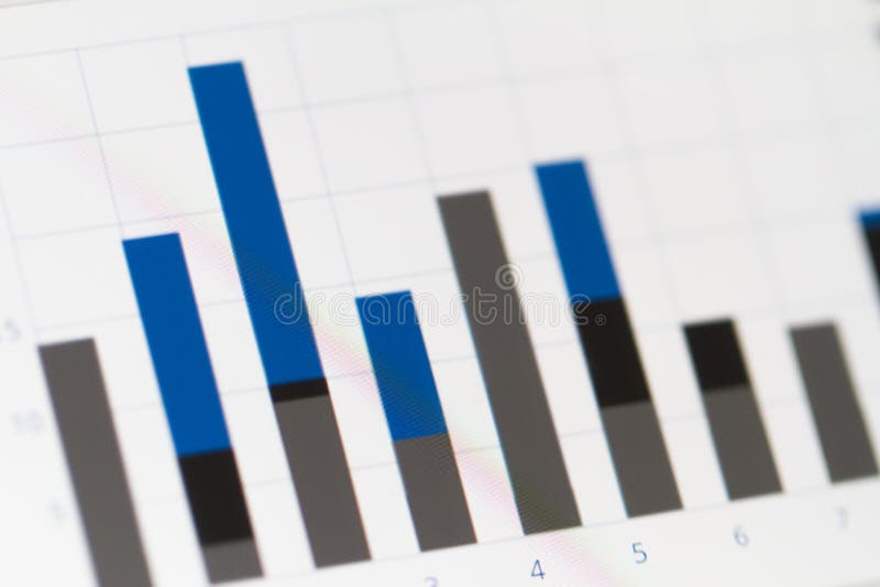 Graph Chart on Monitor Screen Stock Photo - Image of flat, analyzing ...